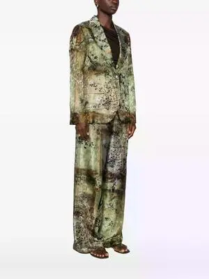 PIERRE-LOUIS MASCIA Jacquard-woven Floral-print Jacket - Green
