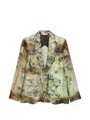 PIERRE-LOUIS MASCIA Jacquard-woven Floral-print Jacket - Green