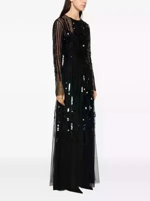 Alberta Ferretti Sequin-embellished Tulle Maxi Dress