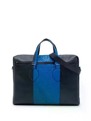 Bottega Veneta 2012-2026 Bicolor Nappa Intrecciato Briefcase Business Bag - Black