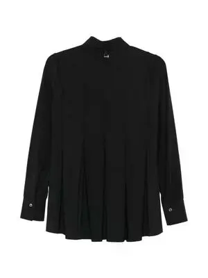 High Equally Pleated Long-sleeve Shirt