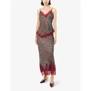 NEVER FULLY DRESSED Aurelia Lace-trim Satin Top