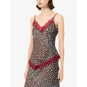 NEVER FULLY DRESSED Aurelia Lace-trim Satin Top