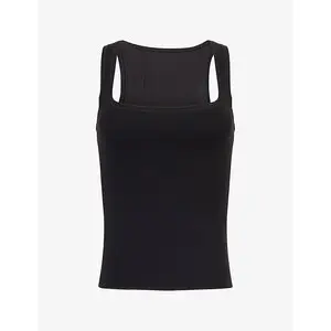 TALA 365 Square-neck Rib-jersey Tank Top - Black