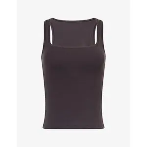 TALA 365 Square-neck Rib-jersey Tank Top - Espresso