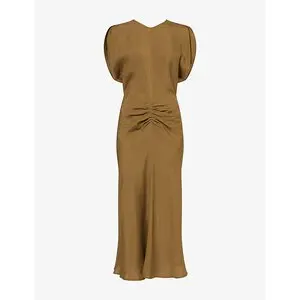 Victoria Beckham Bela Crepe-back Satin Midi Dress
