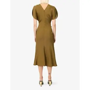 Victoria Beckham Bela Crepe-back Satin Midi Dress