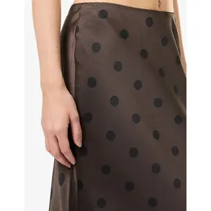 SAMSOE SAMSOE Saagneta Polka-dot Satin Maxi Skirt