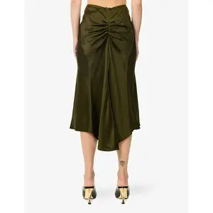 Victoria Beckham Bela Crepe-back Satin Midi Skirt
