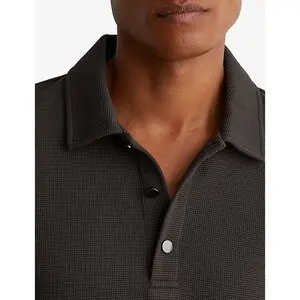 REISS Alba Long-sleeve Stretch-woven Polo - Brown