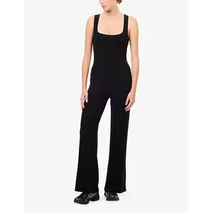 TALA 365 Rib Folded-waist Flared Jersey Trousers