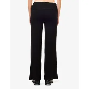TALA 365 Rib Folded-waist Flared Jersey Trousers