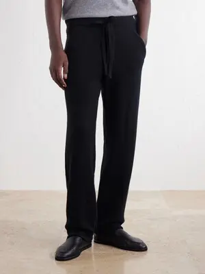 GOD'S TRUE CASHMERE Straight-leg Cashmere Drawstring Trousers