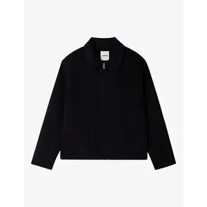 Sandro Collared Zip-up Wool -blend Jacket - Black