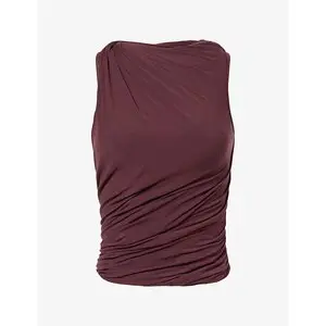 Rick Owens Luna Draped Jersey Top - Wine