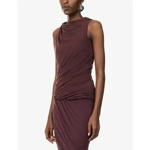 Rick Owens Luna Draped Jersey Top - Wine