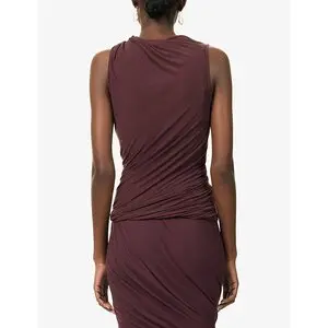 Rick Owens Luna Draped Jersey Top - Wine