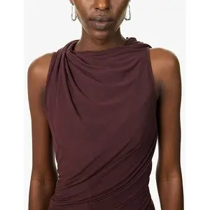 Rick Owens Luna Draped Jersey Top - Wine
