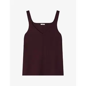 JOSEPH Joann Compact Milano Woven Tank Top - Mahogany