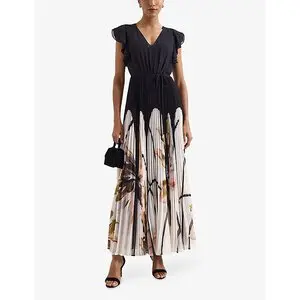 PHASE EIGHT Uma Pleated-skirt Woven Maxi Dress