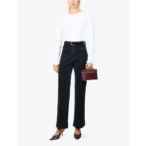 Victoria Beckham Hazel Ribbed Long-sleeve Cotton Top - White