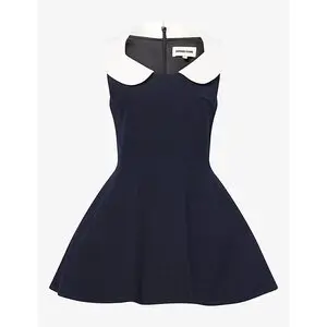 SHUSHU/TONG Contrast-collar Wool Mini Dress