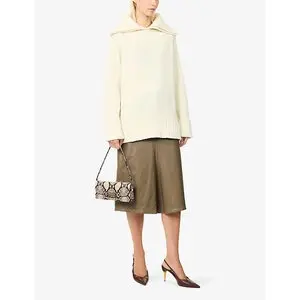 Victoria Beckham Kick-detail Leather Midi Skirt
