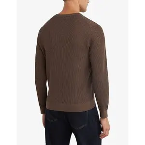 REISS Declan Long-sleeve Stretch-knit Henley Top