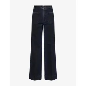 Victoria Beckham Alina Wide-leg Cotton Denim Jeans - Ink Blue