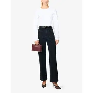 Victoria Beckham Alina Wide-leg Cotton Denim Jeans - Ink Blue