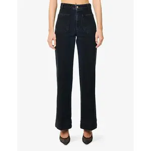 Victoria Beckham Alina Wide-leg Cotton Denim Jeans - Ink Blue