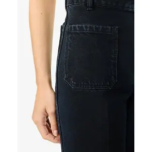 Victoria Beckham Alina Wide-leg Cotton Denim Jeans - Ink Blue