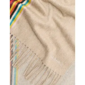Paul Smith Signature Stripe Edge Cashmere Scarf - Brown