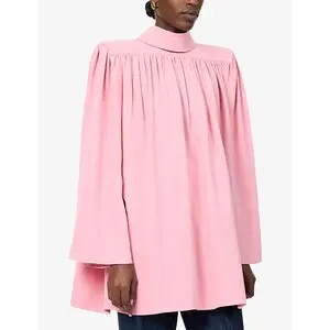Valentino Garavani Draped High-neck Silk Top