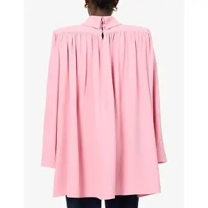 Valentino Garavani Draped High-neck Silk Top