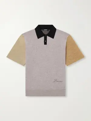 Jacquemus Merino Wool-blend Polo Shirt - Gray