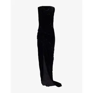 Rick Owens Strutter Draped Velvet Maxi Dress - Black