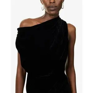 Rick Owens Strutter Draped Velvet Maxi Dress