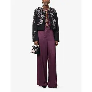 Dries Van Noten Bead-embellished Cropped Woven Jacket
