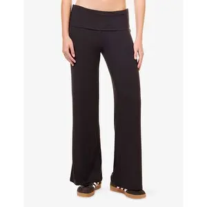 TALA 365 Rib Folded-waist Flared Jersey Trousers