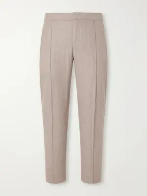 Zegna Straight-leg Wool, Cashmere And Silk-blend Trousers - Brown