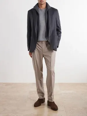 Zegna Straight-leg Wool, Cashmere And Silk-blend Trousers