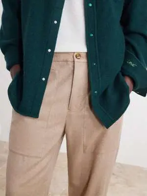GOD'S TRUE CASHMERE Straight-leg Cashmere-canvas Trousers