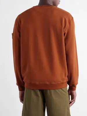 Stone Island Ghost Garment-dyed Stretch-cotton Jersey Sweatshirt