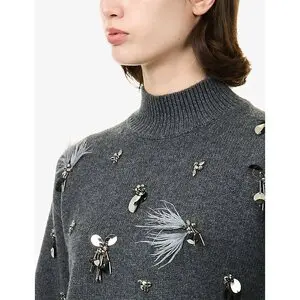 Simkhai Gabriette Embellished Wool-blend Jumper