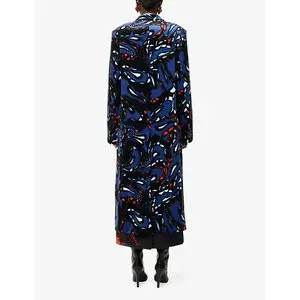 Dries Van Noten Graphic-print Longline Cotton-velvet Coat