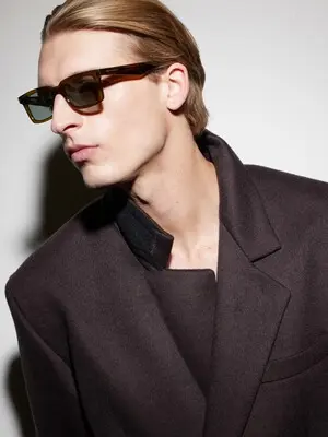 Saint Laurent Sl 860 Square-frame Recycled Acetate Sunglasses - Brown