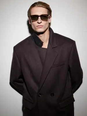 Saint Laurent Sl 860 Square-frame Recycled Acetate Sunglasses - Brown