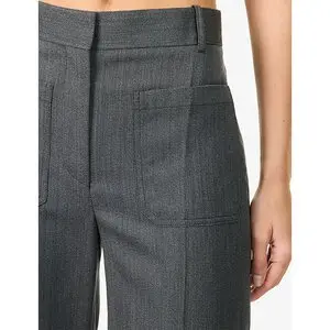 Victoria Beckham Ethel Tailored Pleated Wool Trousers