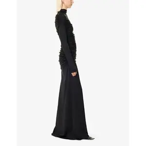 Victoria Beckham Gathered-detail Shoulder Drape Woven Gown
